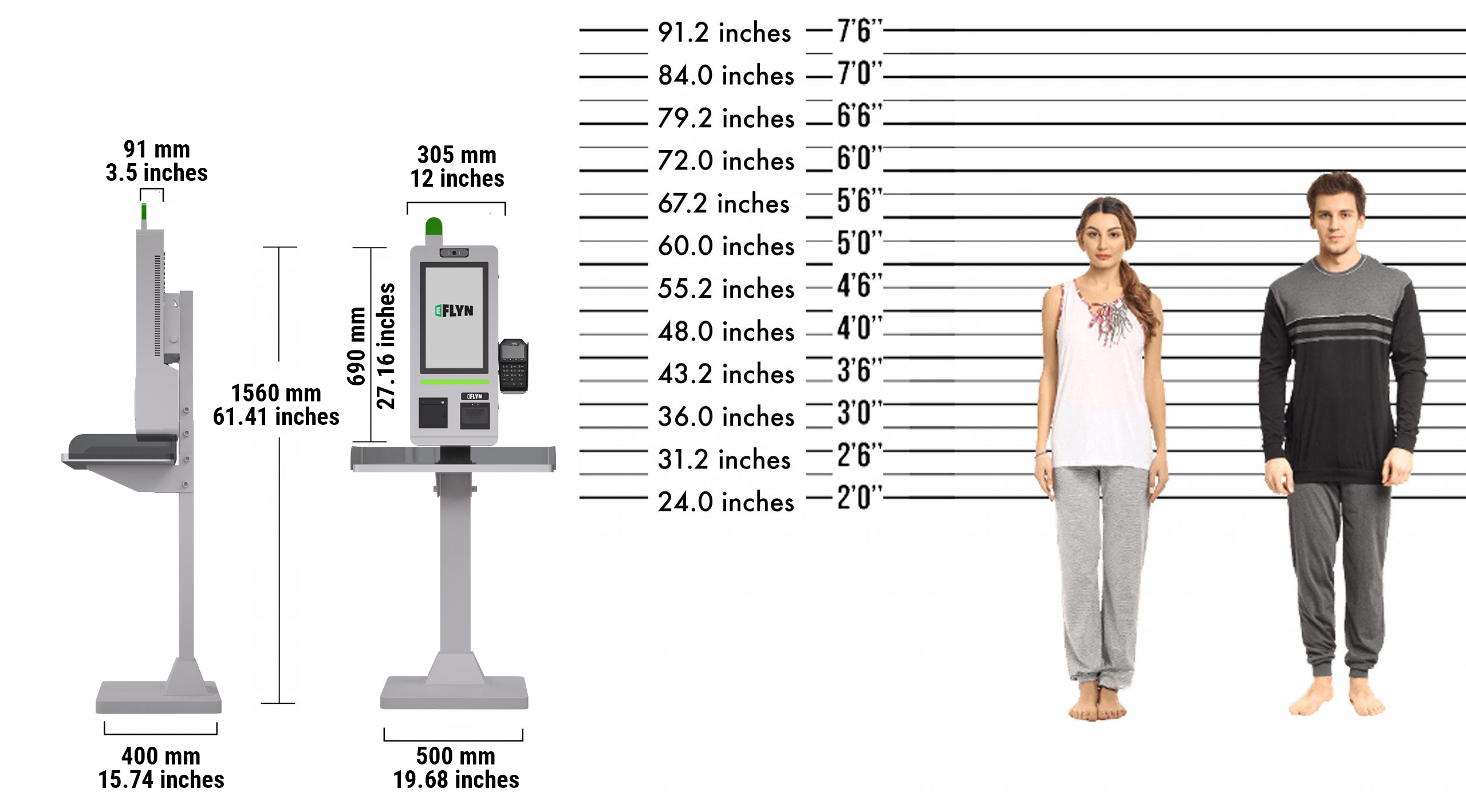 15.5" Self Ordering Kiosk Flex Series for Restaurant & QSR - Eflyn