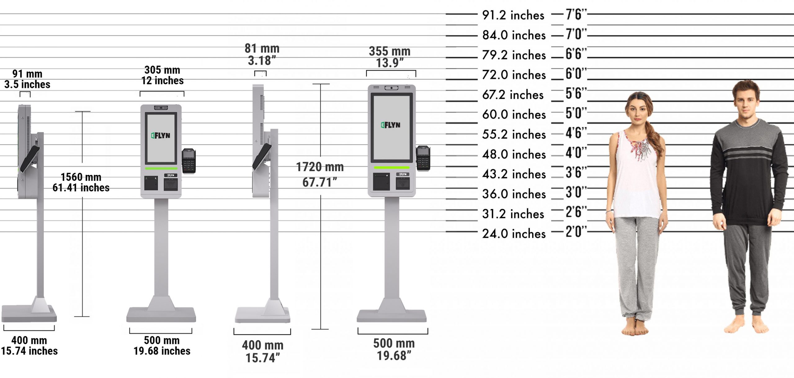 21.5" Self Ordering Kiosk Flex Series for Restaurant & QSR - Eflyn