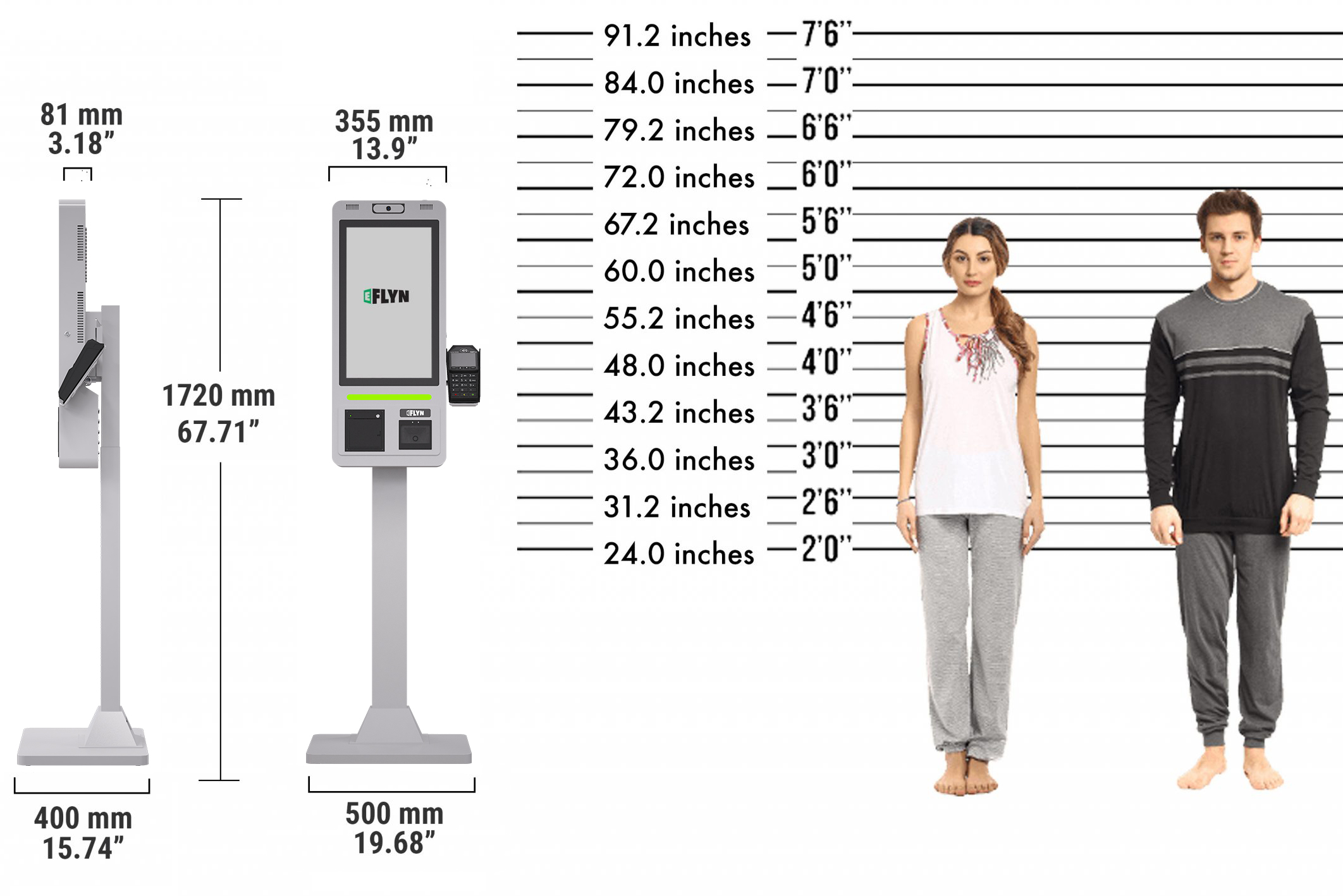 21.5" Self Ordering Kiosk Flex Series for Restaurant & QSR - Eflyn