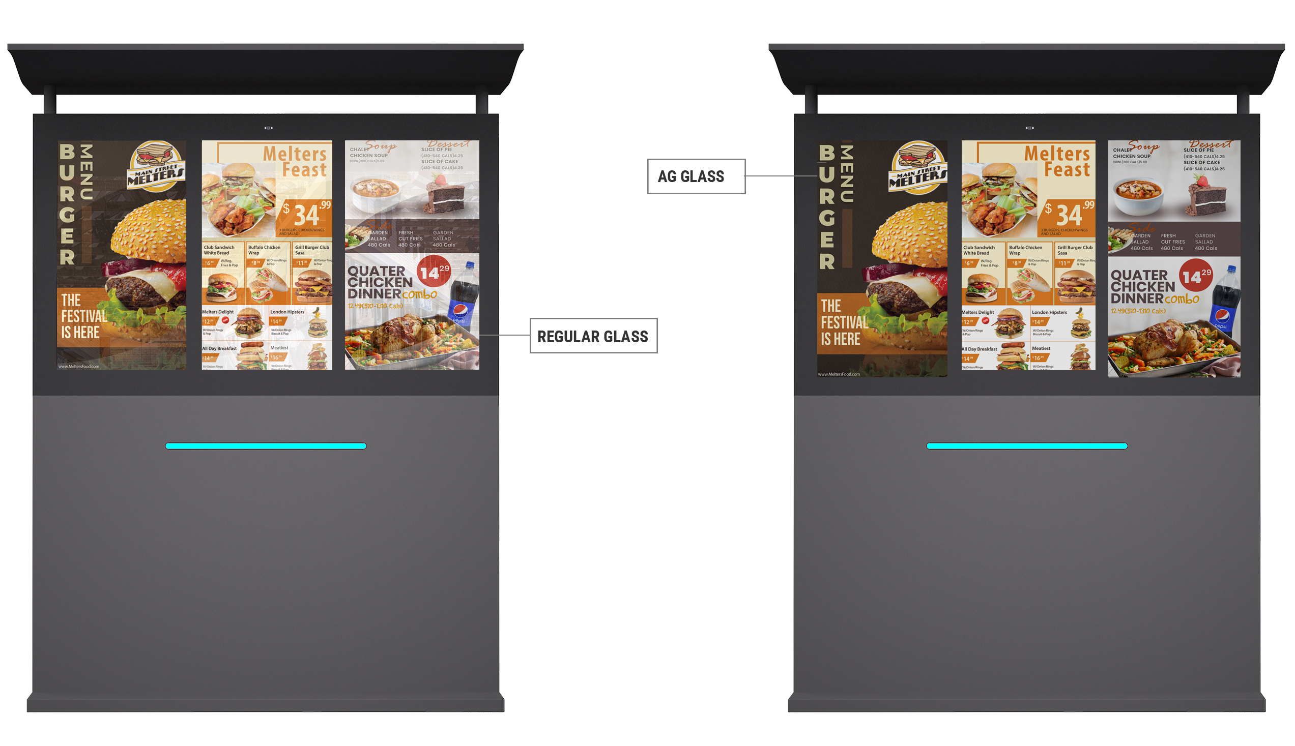 32" Outdoor Drive-Thru Digital Menu Board from the D3 Series - Eflyn