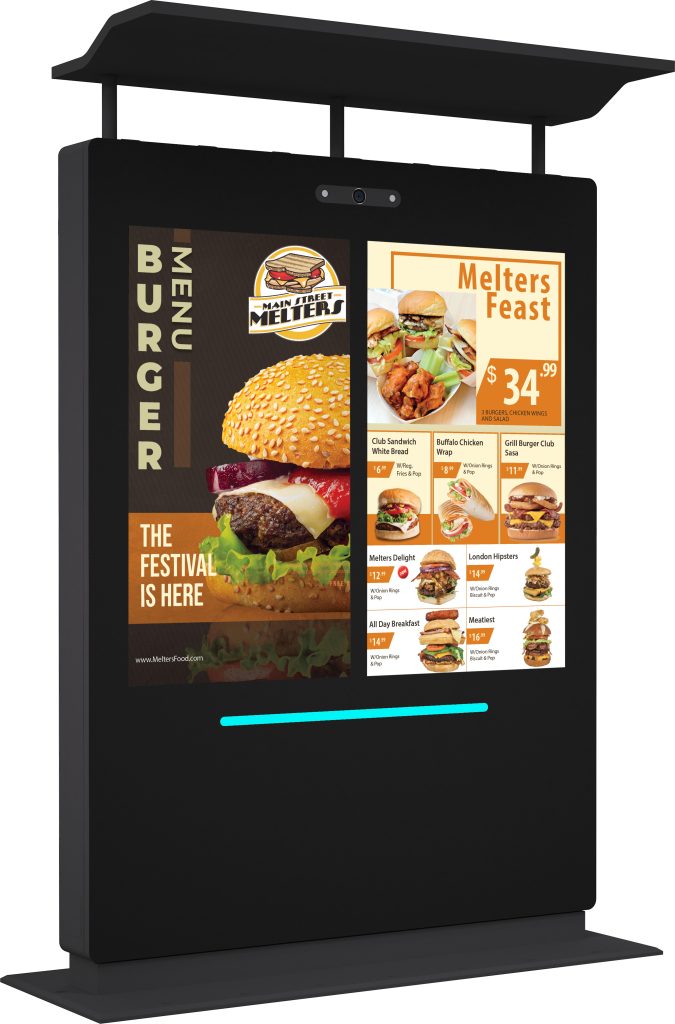 55" Outdoor Drive Thru Digital Menu Board D2 Series Dual Screens IP-65 ...