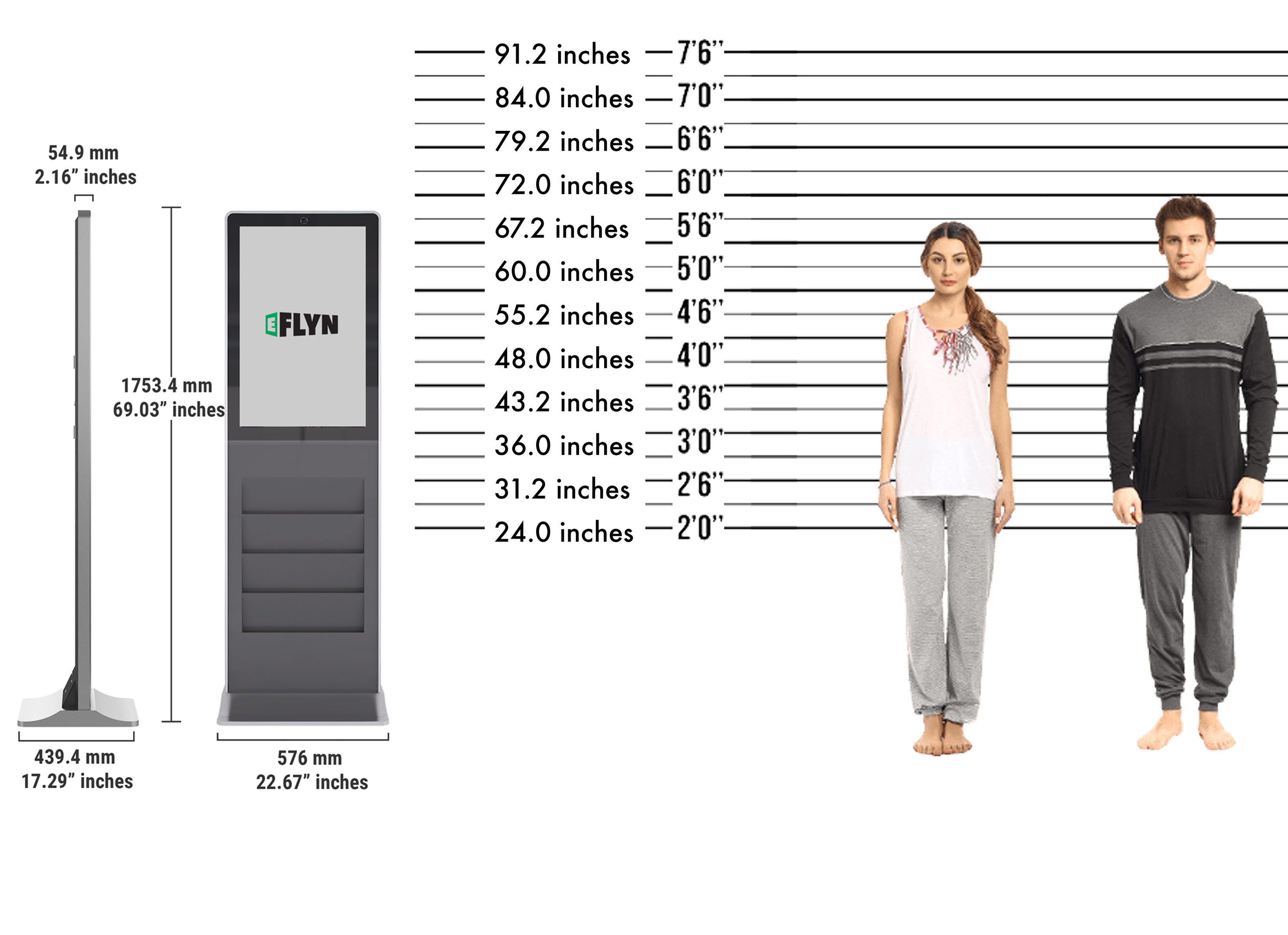 High Brightness Indoor Floor Standing Capacitive Touch Digital Signage ...