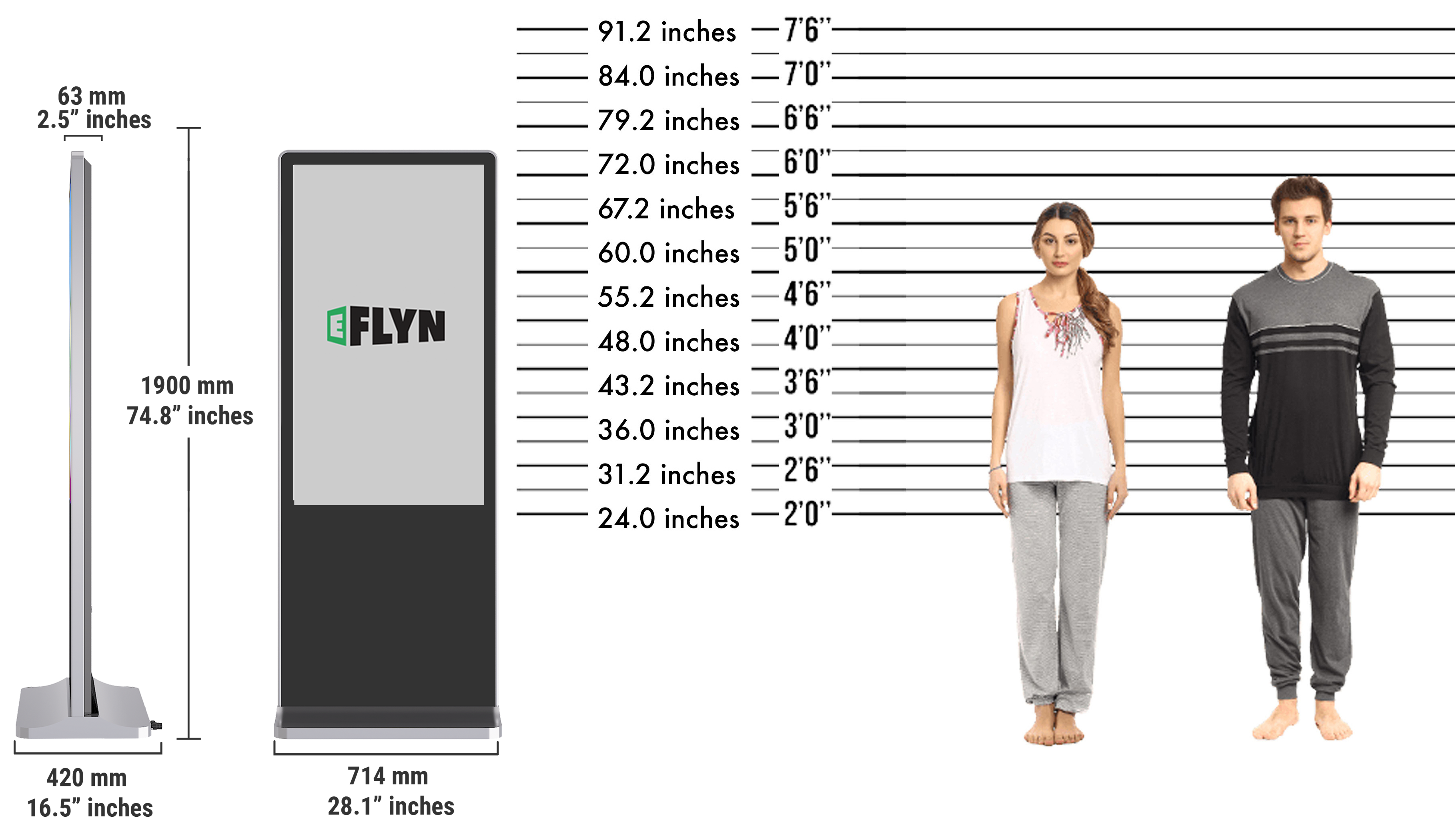 High Brightness Indoor Floor Standing Capacitive Touch Digital Signage ...