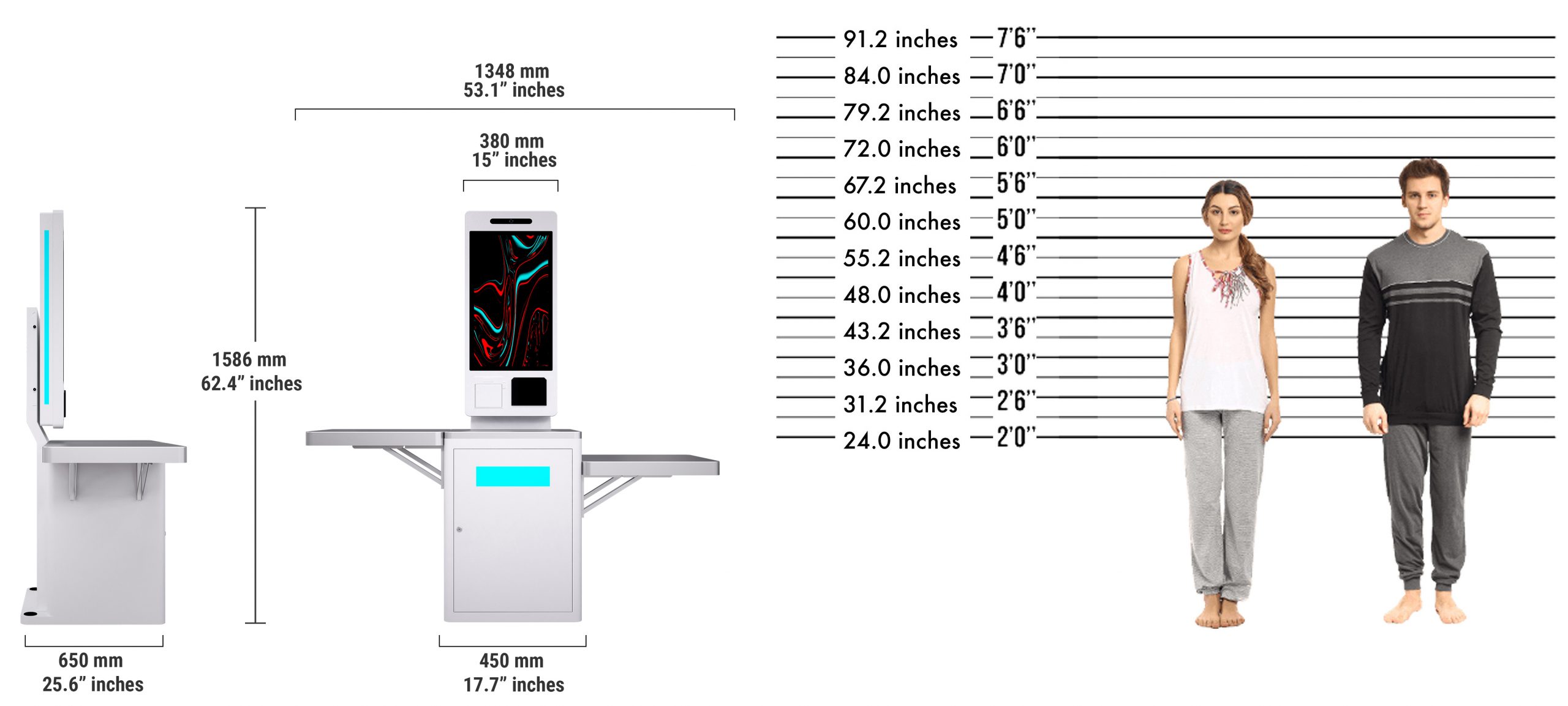 Retail Self Checkout Station 24" Capacitive Touch with Built-in Printer ...